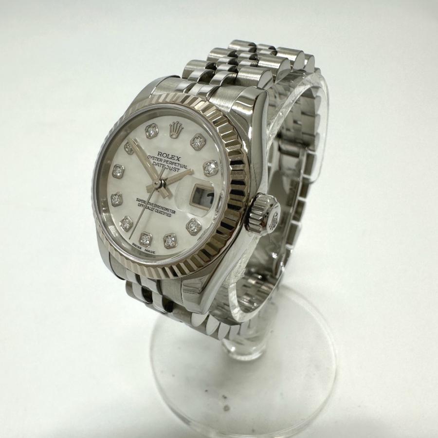 ROLEX（ロレックス） 新品同様 179174G デイトジャスト クリスタル 10PD 自動巻き 腕時計 シルバー レディース【中古 ...
