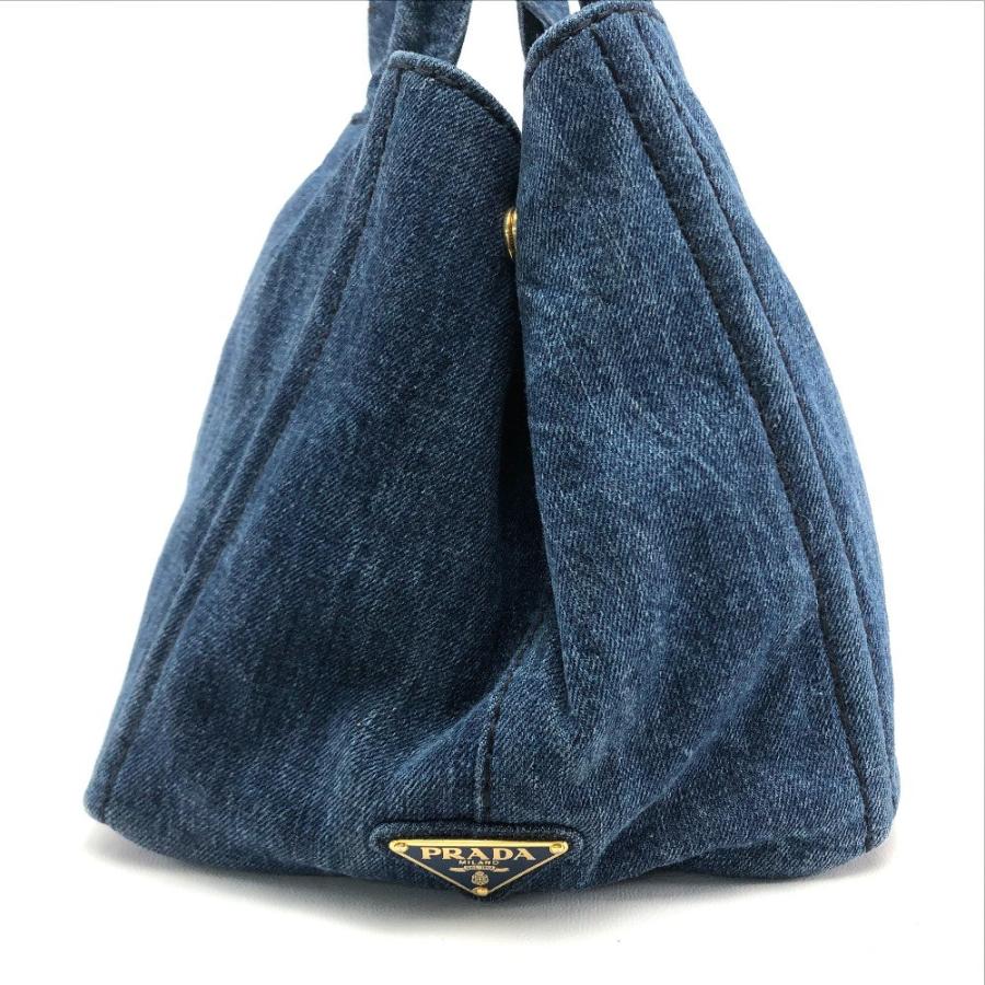 PRADA プラダ B1877B スモールトートバッグ DENIM(デニム) カナパ ハンドバッグ デニム レディース ブルー : リファレンス コレクション - 通販 - Yahoo!ショッピング