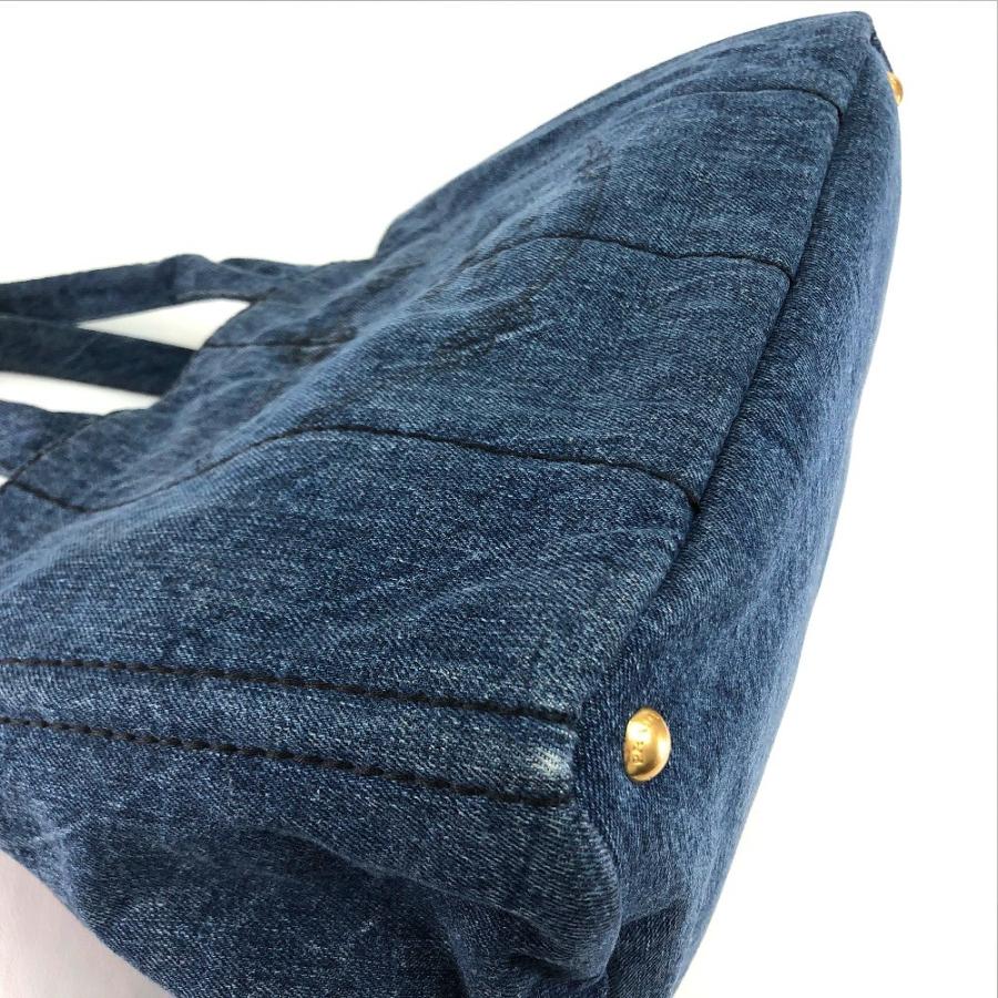 PRADA プラダ B1877B スモールトートバッグ DENIM(デニム) カナパ ハンドバッグ デニム レディース ブルー : リファレンス コレクション - 通販 - Yahoo!ショッピング
