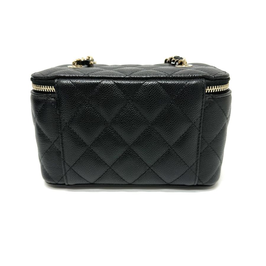 CHANEL 美品 シャネル AP1341 バニティ バニティバッグ スモールバニティ カバン バッグ マトラッセ ショルダーバッグ ブラック ...