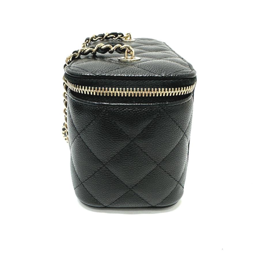 CHANEL 美品 シャネル AP1341 バニティ バニティバッグ スモールバニティ カバン バッグ マトラッセ ショルダーバッグ ブラック ...