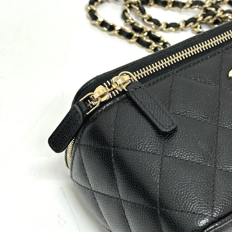 CHANEL 美品 シャネル AP1341 バニティ バニティバッグ スモールバニティ カバン バッグ マトラッセ ショルダーバッグ ブラック ...