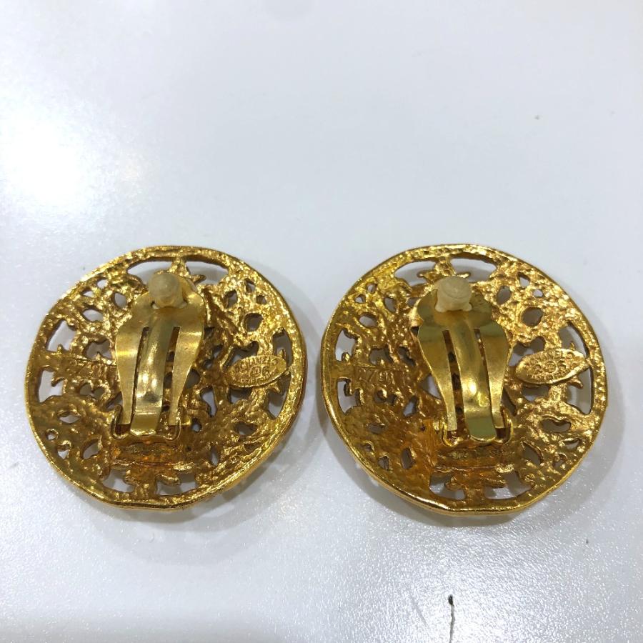CHANEL シャネル 2・6 アクセサリー ココマーク ヴィンテージ 総柄 イヤリング メタル ゴールド レディース【中古 ...
