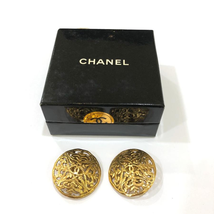 CHANEL シャネル 2・6 アクセサリー ココマーク ヴィンテージ 総柄 イヤリング メタル ゴールド レディース【中古 ...