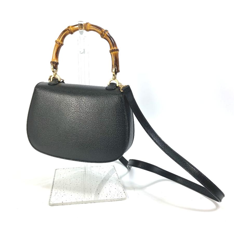 GUCCI グッチ 000 2046 0188 バンブー 2WAY ショルダーバッグ 斜め掛け ハンドバッグ ブラック レディース【中古】 : リファレンス コレクション - 通販 ...