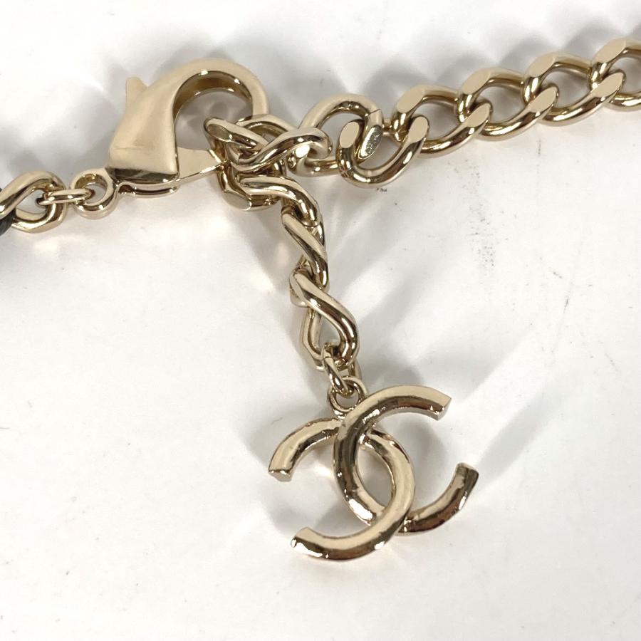 CHANEL シャネル CC ココマーク チェーンベルト 3連チェーン フェイクパール B22C ベルト ブラック レディース【中古 ...