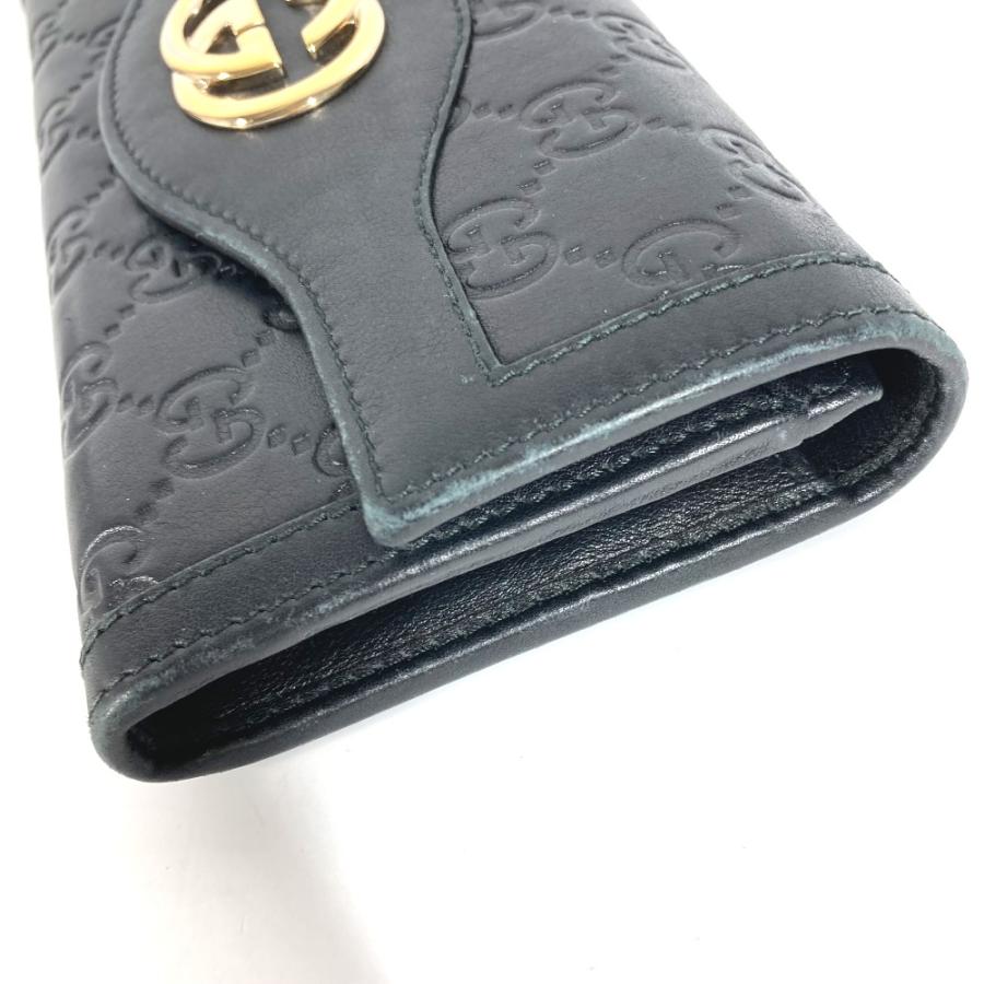 GUCCI（グッチ） 282434 グッチシマ GG フラップ ロングウォレット 長財布 ブラック メンズ【中古】 : リファレンス ...