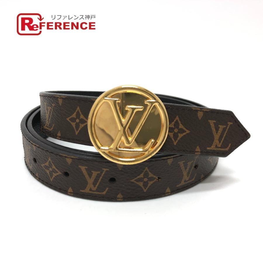 LOUIS VUITTON 美品 ルイヴィトン M0054 サンチュール・LVサークル モノグラム ベルト ブラウン レディース【中古 ...