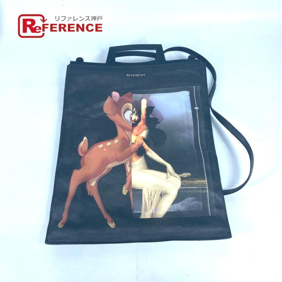 GIVENCHY ジバンシィ バンビ 2WAYバッグ ハンドバッグ 縦型 トートバッグ ディズニー DISNEY コラボ ショルダーバッグ ブラック 【中古】 : リファレンス コレクション ...