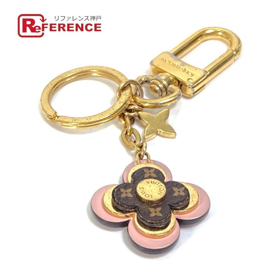 LOUIS VUITTON ルイヴィトン M63085 モノグラム ポルト クレ ブルーミング フラワーBB キーホルダー GP ブラウン ...