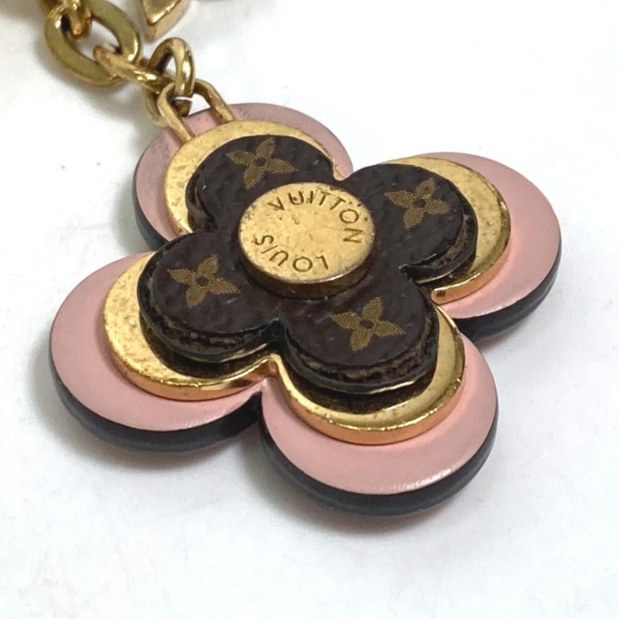 LOUIS VUITTON ルイヴィトン M63085 モノグラム ポルト クレ ブルーミング フラワーBB キーホルダー GP ブラウン ...