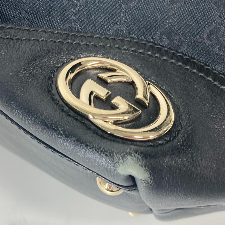 GUCCI グッチ 169946 ニューブリット GGロゴ カバン トートバッグ 肩掛け ショルダーバッグ ブラック レディース【中古】 : リファレンス コレクション - 通販 ...