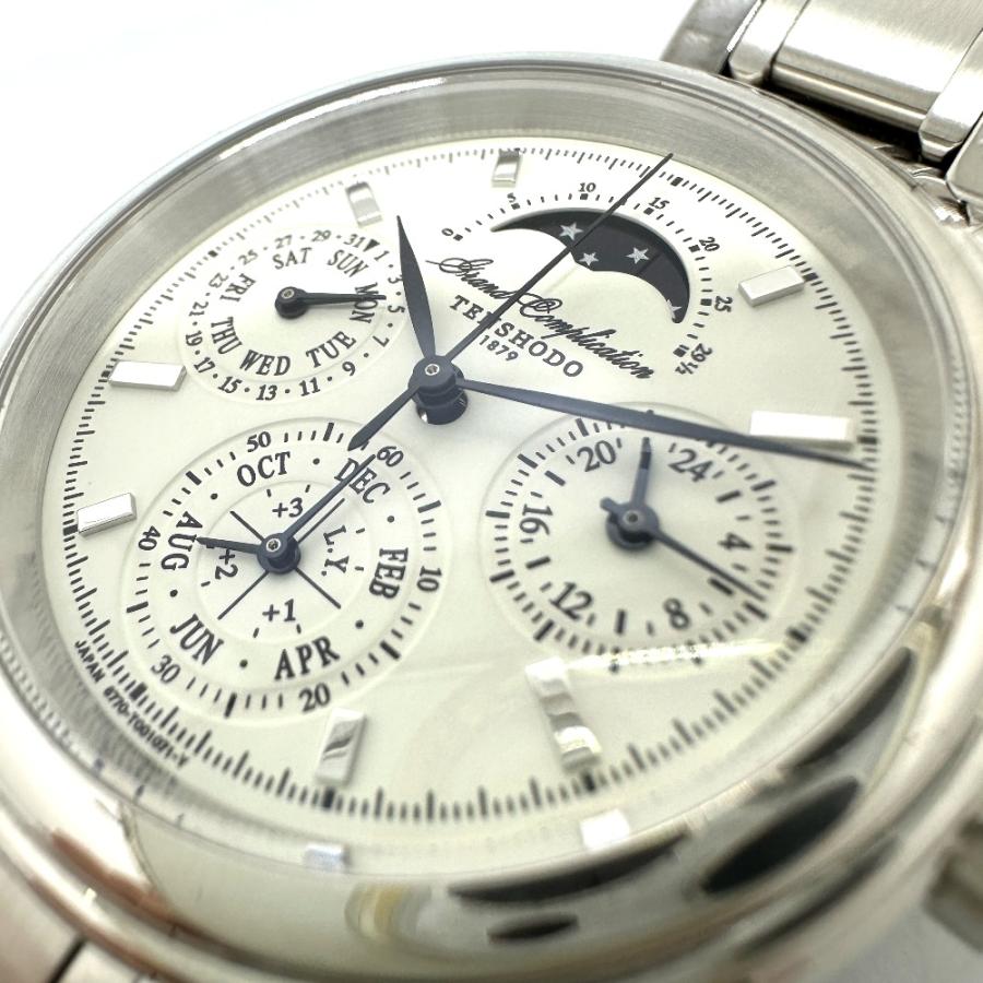TENSHODO 天賞堂 6771-T003702 グランドコンプリケーション クオーツ クロノグラフ ムーンフェイズ 腕時計 シルバー メンズ【中古】 : リファレンス コレクション ...