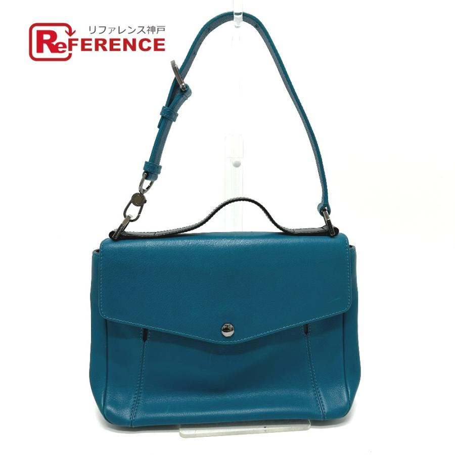 BVLGARI ブルガリ 38639 フラップ 2WAYバッグ カバン バッグ ハンドバック ハンドバッグ ターコイズブルー レディース【中古 ...