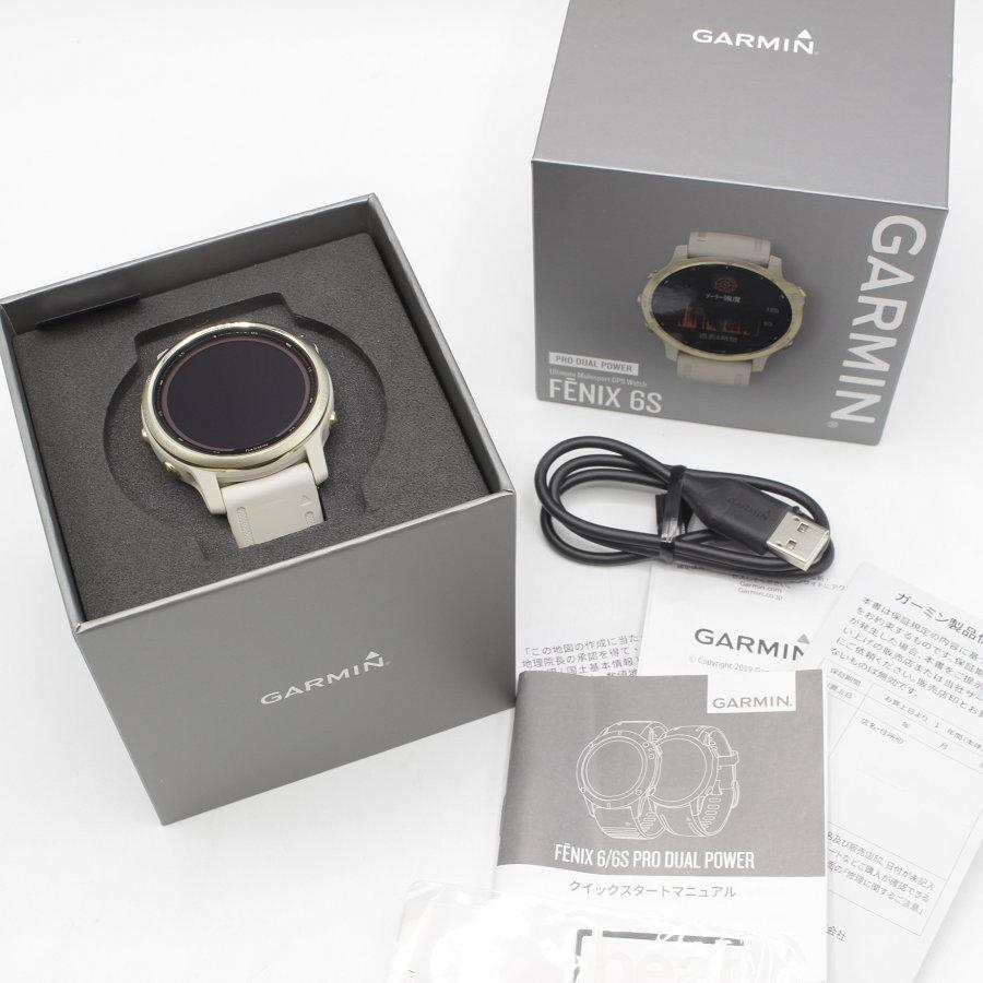 【美品】Garmin fenix 6S Pro Dual Power Light Gold/Sand 010-02409-21 スマート ...