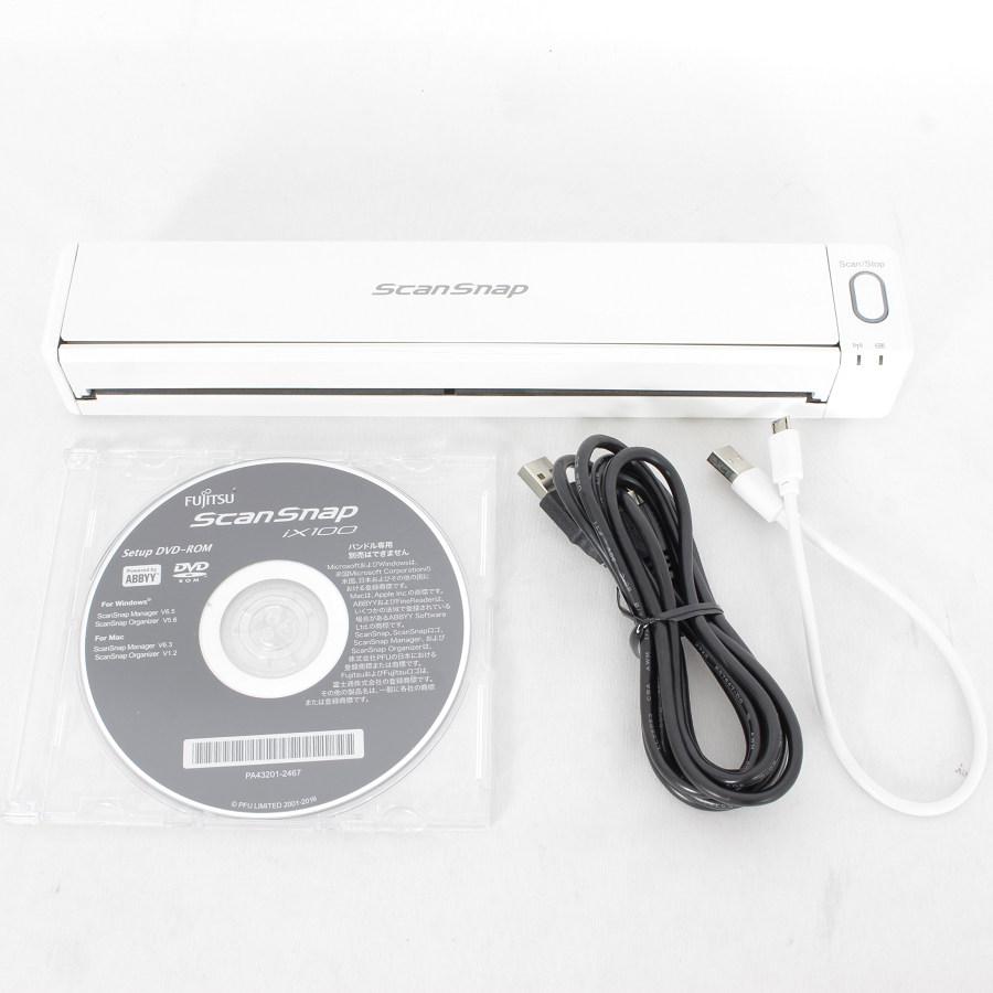ScanSnap 富士通 iX100 FI-IX100W-P スノーホワイト モバイルスキャナ スキャンスナップ 本体 : リファン ...