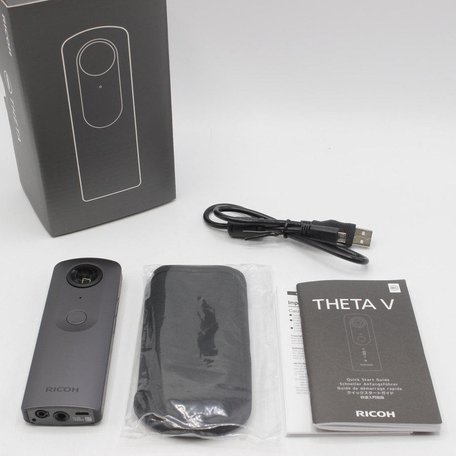 THETA 【美品】リコー V 910725 メタリックグレー 360度 全天球カメラ シータ 本体 : リファン Yahoo!ショップ - 通販 - Yahoo!ショッピング