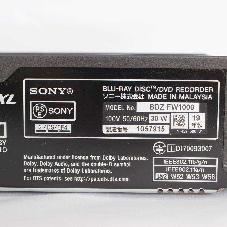 【ボーナスストア+5％】SONY BDZ-FW1000 ブルーレイディスクレコーダー ダブルチューナー 1TB ソニー 本体 :035524 ...
