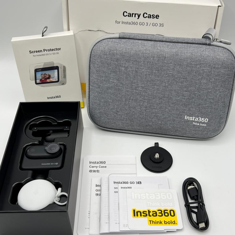 ボーナスストア+5％【美品】Insta360 GO 3S 64GB CINSAATA_GO3S14 ミッドナイトブラック 純正キャリーケース付き アクションカメラ インスタ ゴー 本体 ...