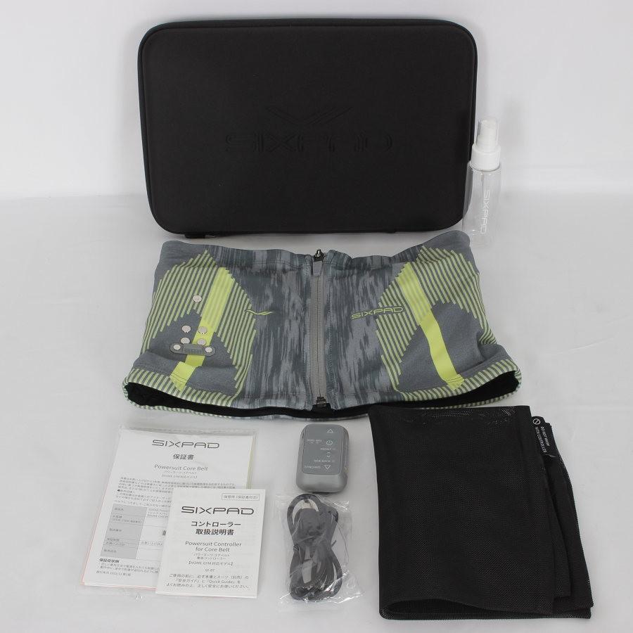 ボーナスストア+5％【美品】MTG SIXPAD Powersuit Core Belt SE-BS-14B-M GRAY リモコンセット ホームジム対応モデル Mサイズ シックスパッド ...