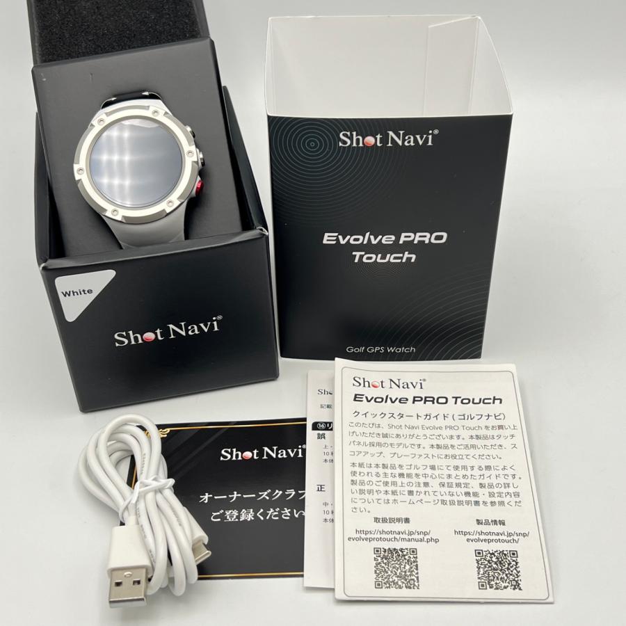 ボーナスストア+5％【美品】ShotNavi Evolve PRO Touch White 腕時計型GPSゴルフナビ 距離測定器 ショットナビ エボルブ プロ タッチ 本体 : リファン ...