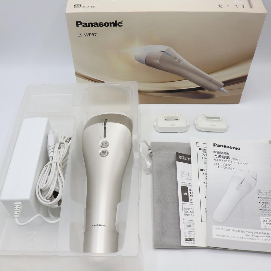 ボーナスストア+5％【美品】パナソニック 光美容器 光エステ ES-WP97-N ボディ&フェイス用 ハイパワー ゴールド 脱毛器 本体 ...