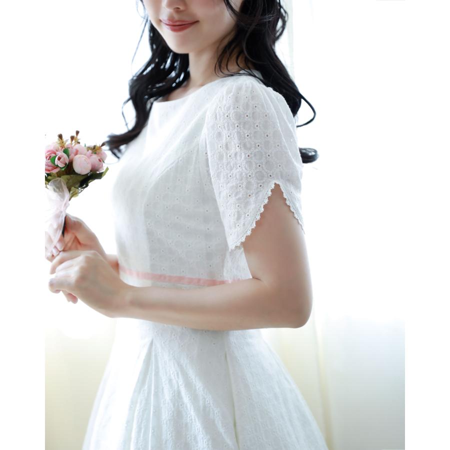 REGINA RISURRE スペシャリテ【リリー ワンピース】春 夏 秋 きれいめ キレイめ 膝下 半袖 レース コットン お家洗い可 30代 40代 50代 レディース レジーナ リスレ ...