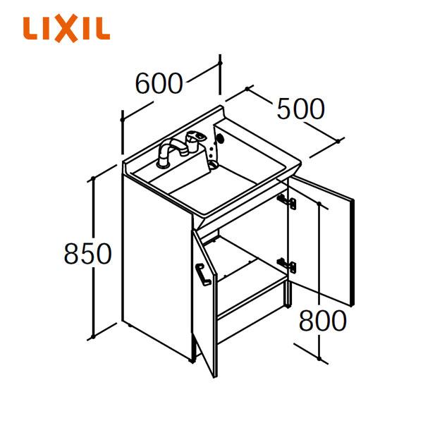 INAX 【PV1N-600/VP1H】LIXIL 洗面化粧台 本体のみ PVシリーズ 間口600mm 【メーカー直送品】 : リホームストア - 通販 - Yahoo!ショッピング