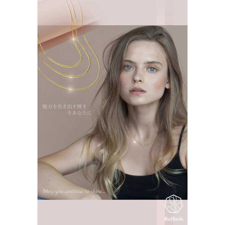 ネックレス チェーン ゴールド レディース ベネチアン シルバー 925 ブランド 銀 金 18 K コーティング [ 1mm 50cm ] 高見え 誕生日 ギフト プレゼント RaHash ...