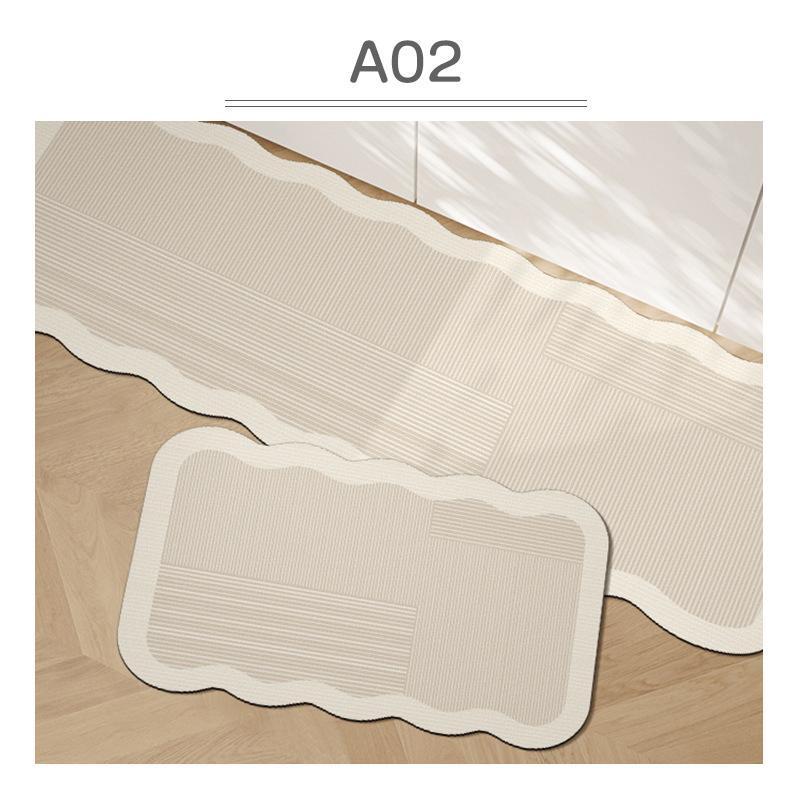 キッチンマット 45x75 45x120 45x150 45x180 珪藻土マット ソフトキッチンマット拭ける 洗える おしゃれ 台所マット キッチン用 滑り止め 吸水 速乾 抗菌 ...