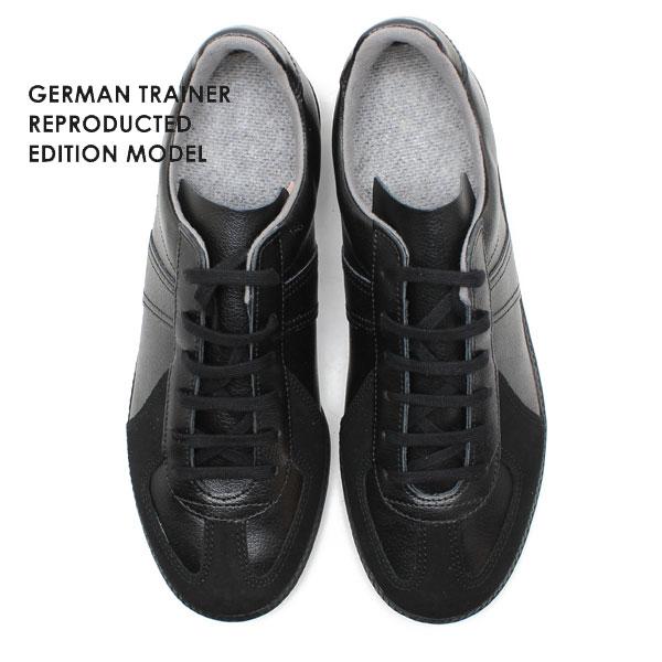 GERMAN TRAINER ＃1183 ブラック×ブラック ジャーマントレーナー レザースニーカー チェコ製 大人スニーカー 本革 BW ...