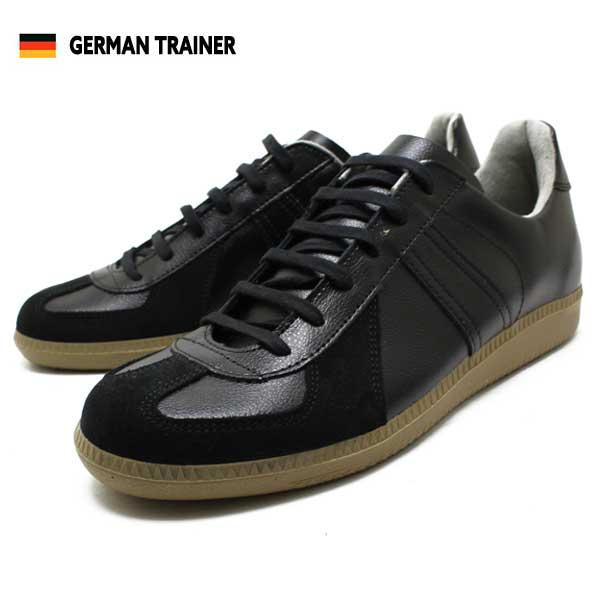 GERMAN TRAINER ＃1183 ブラック ジャーマントレーナー レザースニーカー チェコ製 BW SOLE 大人スニーカー 本革 ...