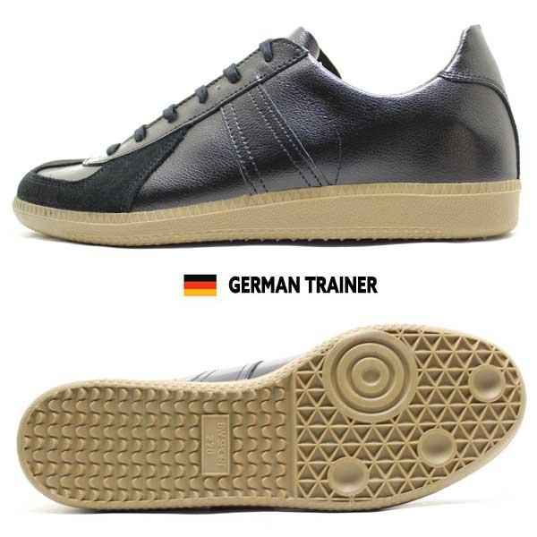 GERMAN TRAINER ＃1183 ブラック ジャーマントレーナー レザースニーカー チェコ製 BW SOLE 大人スニーカー 本革 ...