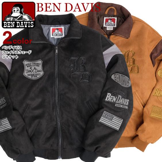 BEN DAVIS ジャケット ベンデイビス 2023 フェイクスエード ブルゾン メンズ ジップジャケット ロゴ ワッペン 刺繍 BEN ...
