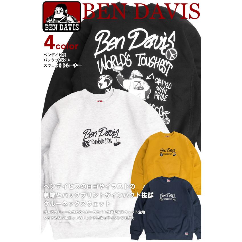 BEN DAVIS スウェット ベンデイビス トレーナー 刺繍 バックプリント スエット 裏起毛 ワイド メンズ ユニセックス BEN-2096 :bendavis-2096 ...