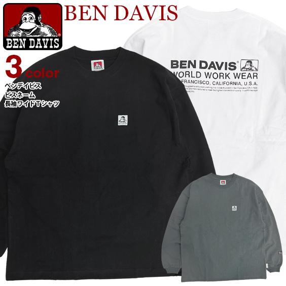 BEN DAVIS Tシャツ ベンデイビス ピスネーム ワイド 長袖Tシャツ メンズ ロンT ゴリラ バックプリント ユニセックス BEN ...