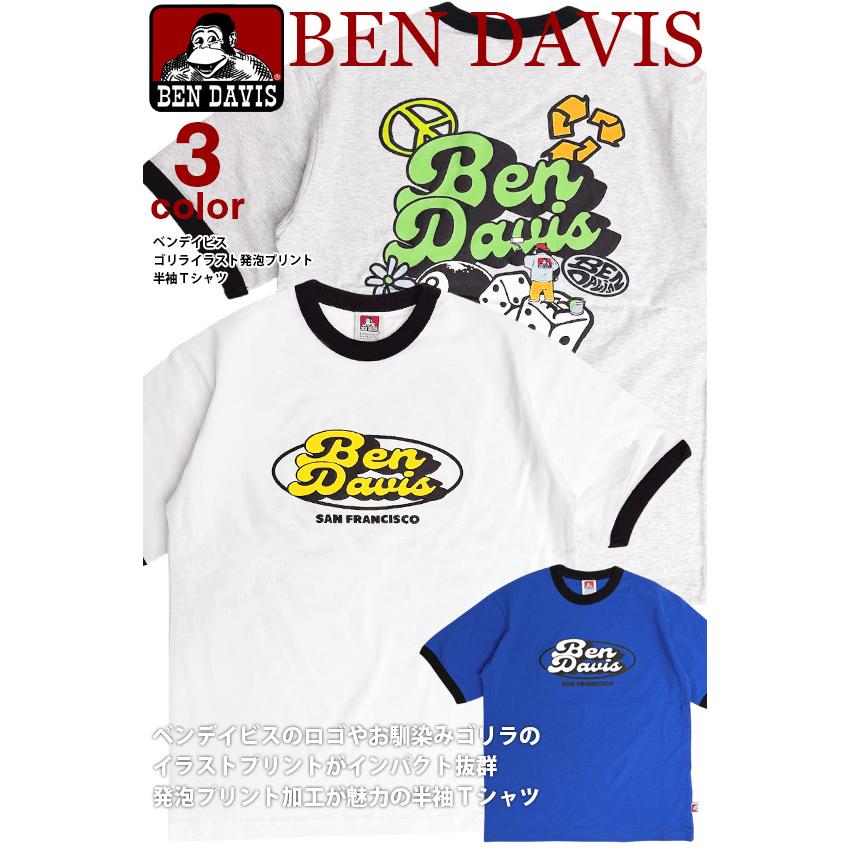 BEN DAVIS Tシャツ ベンデイビス ゴリラ イラスト 発泡プリント 半袖Tシャツ メンズ オーバーサイズ リンガーネック BEN-2187 : RENOVATIO - 通販 ...