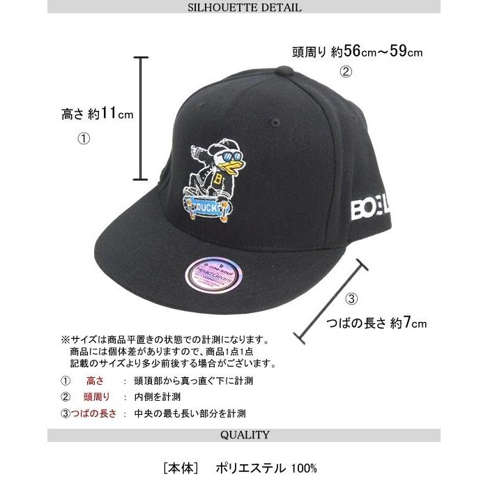 b-one-soul 帽子 DUCK DUDE ベースボールキャップ スケボーに乗った番長アヒルの刺繍がかっこいい。レディースでも。CAP ...