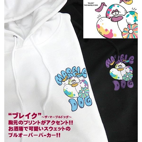 メンズ プルオーバーパーカー 袖ロゴ パーカー イヌ キャラクター