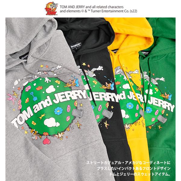 Sequence by BOS トムとジェリー パーカー TOMandJERRY SEQUENZ 2023 イラスト 発泡 プリント スウェット フーディ 裏起毛 PKL-423 ...