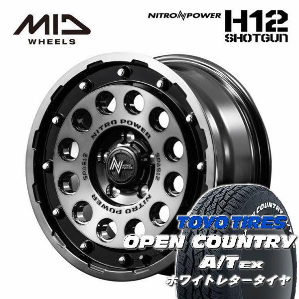 OPEN COUNTRY 送料無料 ライズロッキー（ハイブリッド車）MID H12 SHOTGUN bkマシニング 195/65R16 オープンカントリーA/T EX ホワイトレター : カー ...