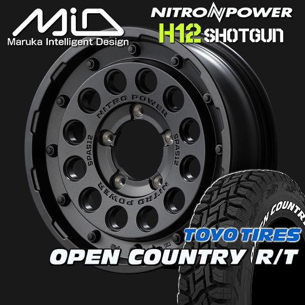 OPEN COUNTRY 送料無料 ジムニー MID ナイトロパワー H12 SHOTGUN バレルブラック 215/65R16 TOYO オープンカントリー RT ホワイトレター : カー ...