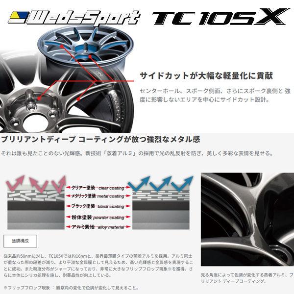 WEDS 送料無料 sport ウェッズ スポーツ TC105X 15インチ 7.0J +20 4H PCD100 4本 国産軽量ホイール 1本あたり5.00kg〜 : カーショップRENS ...