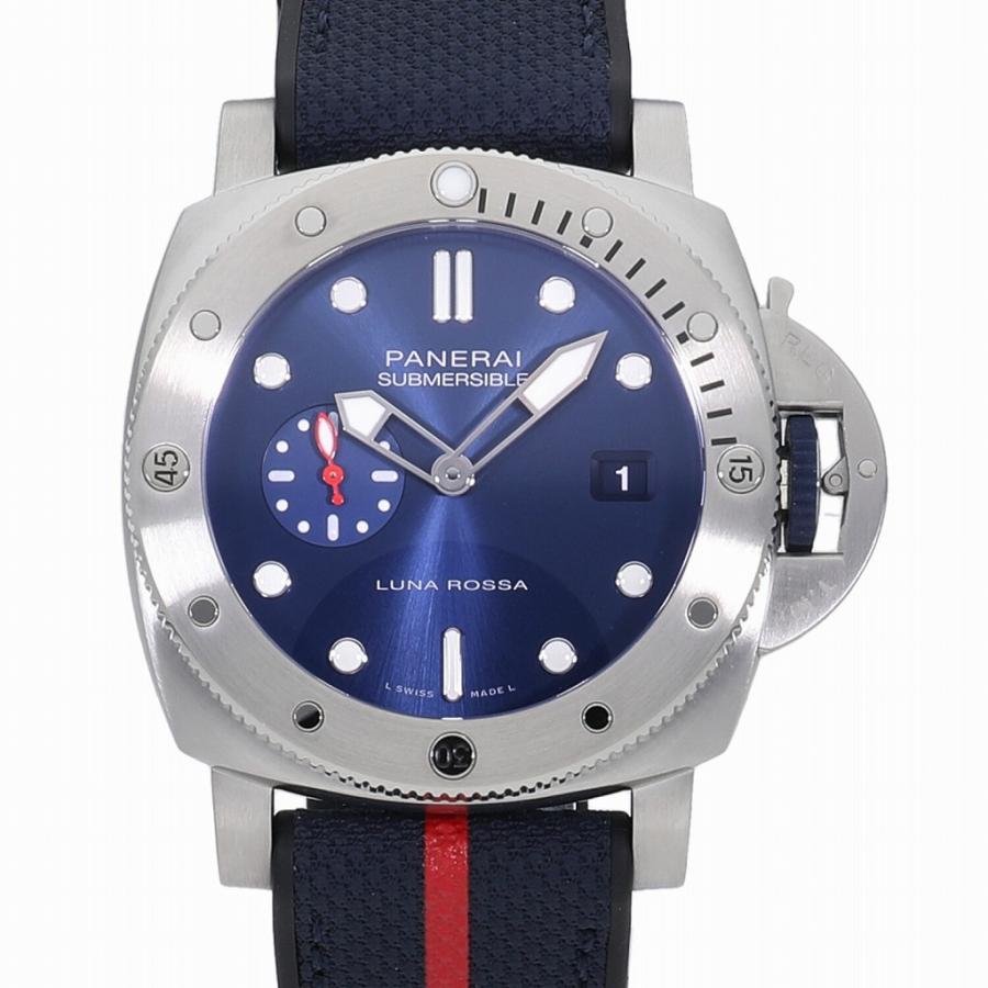 SUBMERSIBLE [中古]パネライ サブマーシブル クアランタクアトロ ルナ・ロッサ 世界限定1500本 ブルー PAM01391 Y番 ...