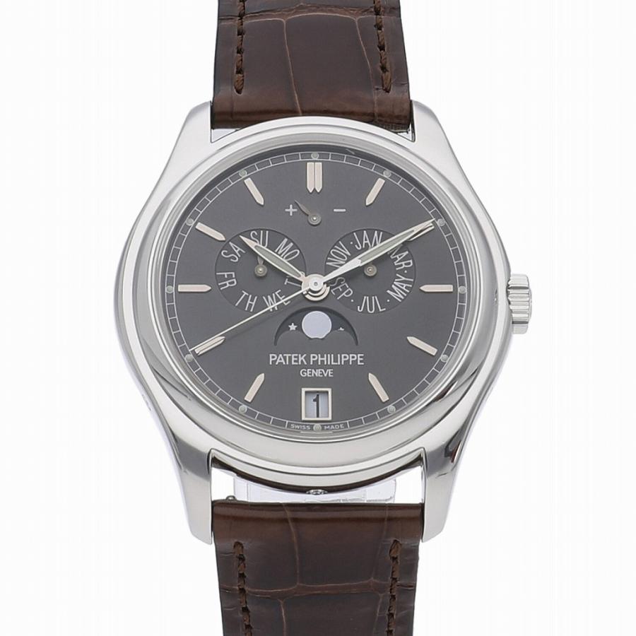 コンプリケーション [中古]パテックフィリップ アニュアルカレンダー ムーンフェイズ グレー 5146P-001 メンズ 送料無料 腕時計 ...