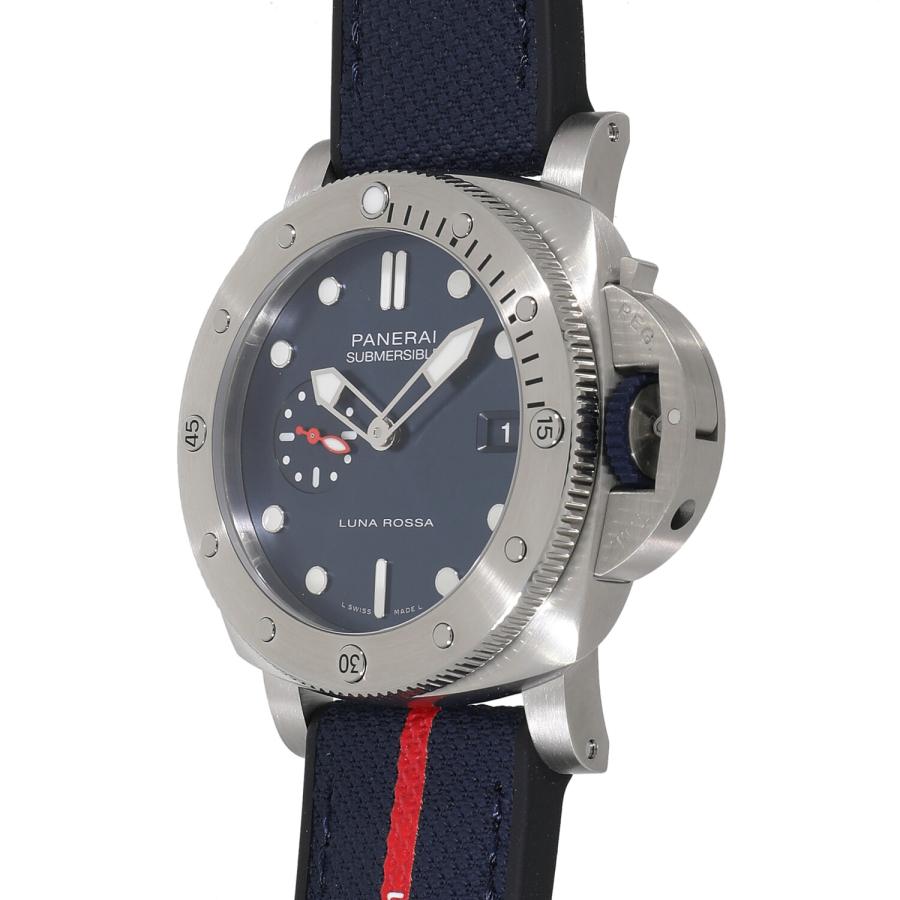 パネライ サブマーシブル クアランタクアトロ ルナ・ロッサ 世界限定1500本 PAM01391 Y番 ブルー メンズ 未使用 送料無料 腕 ...
