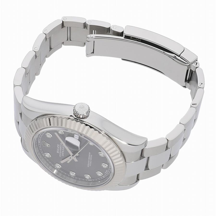 ロレックス デイトジャスト II ダークロジウム×10Pダイヤ 116334G ランダム メンズ 中古 送料無料 腕時計 : r5548 ...