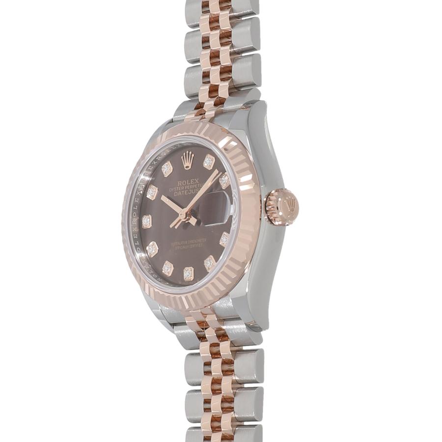 デイトジャスト [未使用]ロレックス レディ 28 279171G チョコレート×10Pダイヤ レディース 送料無料 腕時計 : れんず ...