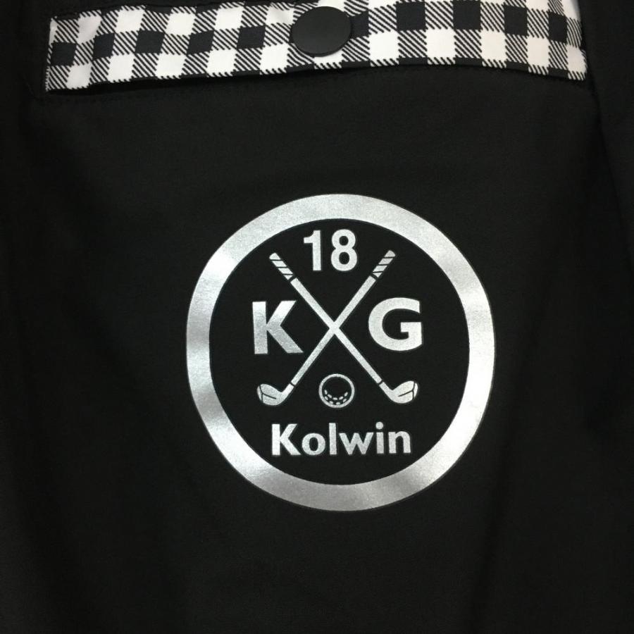 (美品)Kolwin コルウィン レインウェア上下セット(2WAYジャケット×パンツ) 黒×白 チェック 袖着脱可 レディース M ゴルフウェア :1-240001076766:レオナード ...