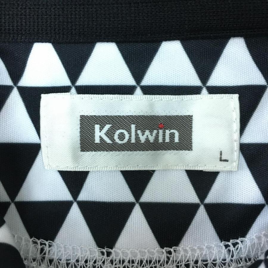 【超美品】Kolwin コルウィン 半袖ポロワンピース 黒×白 トライアングル柄 ストレッチ レディース L ゴルフウェア : レオナード - 通販 - Yahoo!ショッピング